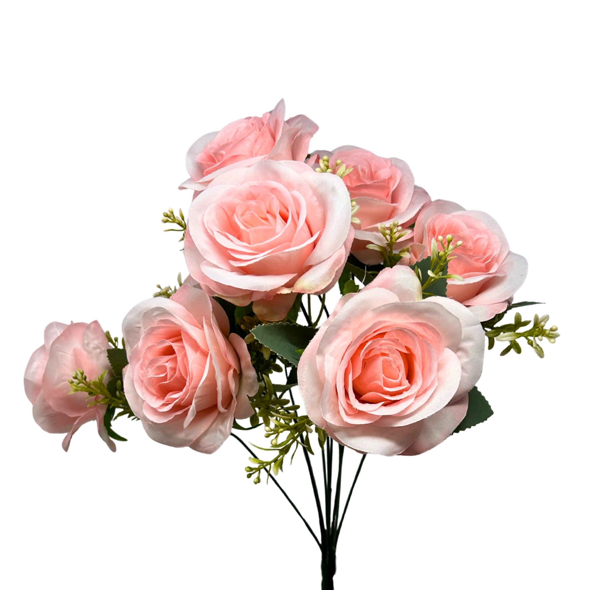 Southern Rose Bush x9 w/ Filler - 17" Pink | QOE – David Christopher's